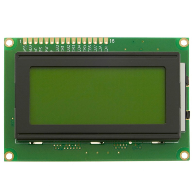 Módulo electrónico display o visor LCD 16x4 5V amarillo verde ...