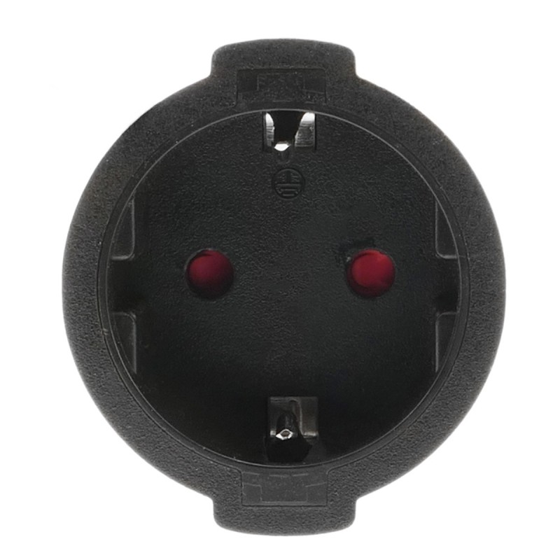 Enchufe industrial Adaptador CETAC macho a SCHUKO hembra 2P+T 16A 230V IP44 IEC-60309 cable 1m ...